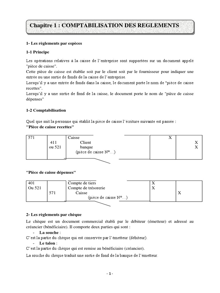 Comptabilisation des chèques et effets | PDF | Effet de commerce | Chèque