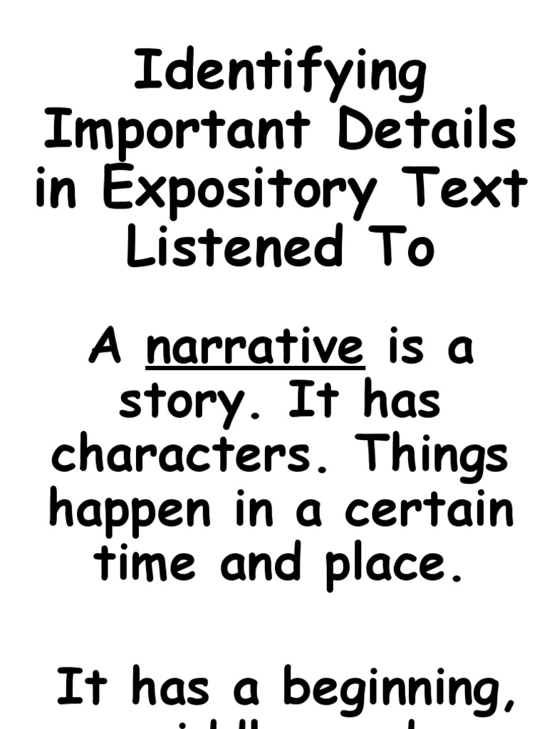 Identifying Important Details in Expository Text Listened To | PDF Identifying Important Details in Expository Text Listened To | PDF