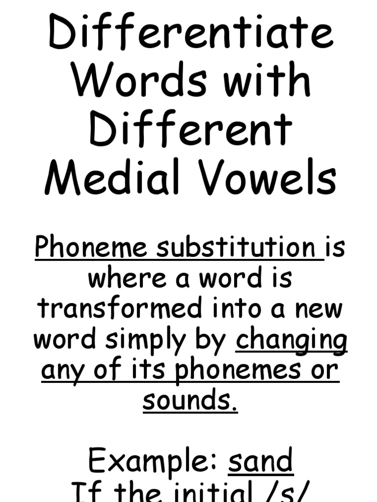 Medial Vowel Phoneme Substitution Guide | PDF | Foreign Language Studies