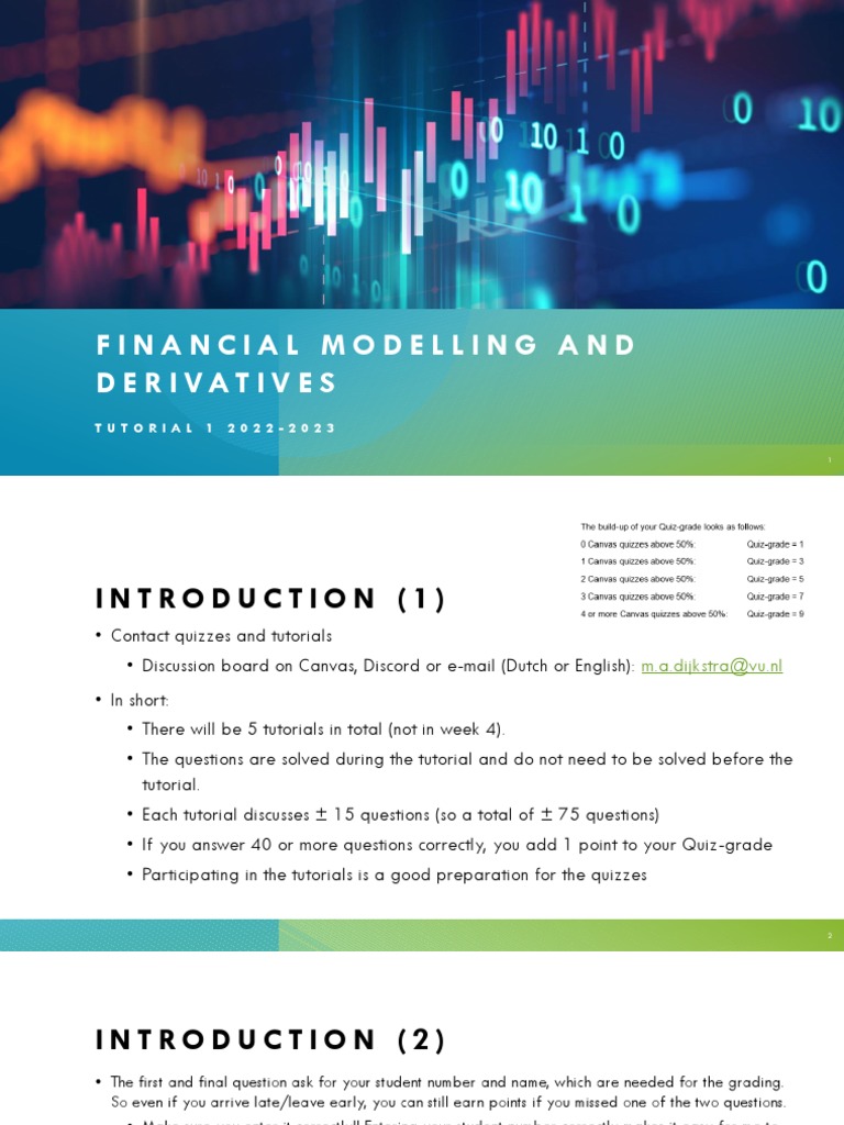 FinMod 2022 2023 Tutorial 1 Exercise + Answers | PDF | Present Value | Mathematical Finance