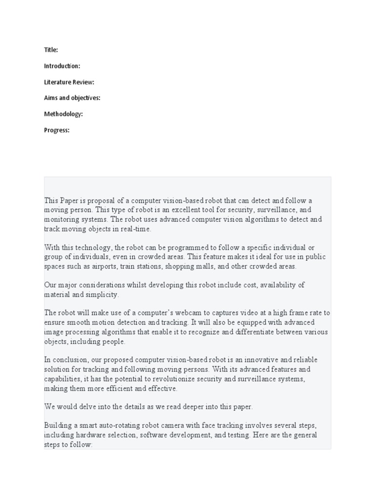 Cambot For Mcen 415 | PDF | Computer Vision | Robot