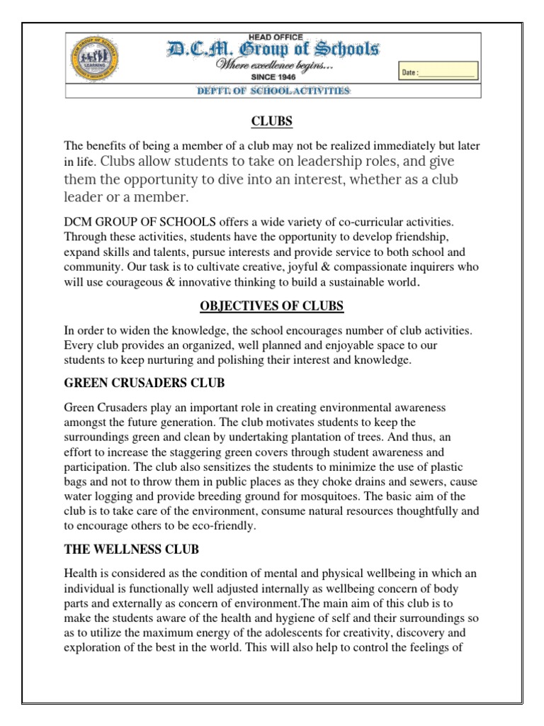 Club Aims and Objectives | Download Free PDF | Creativity | Startup Company