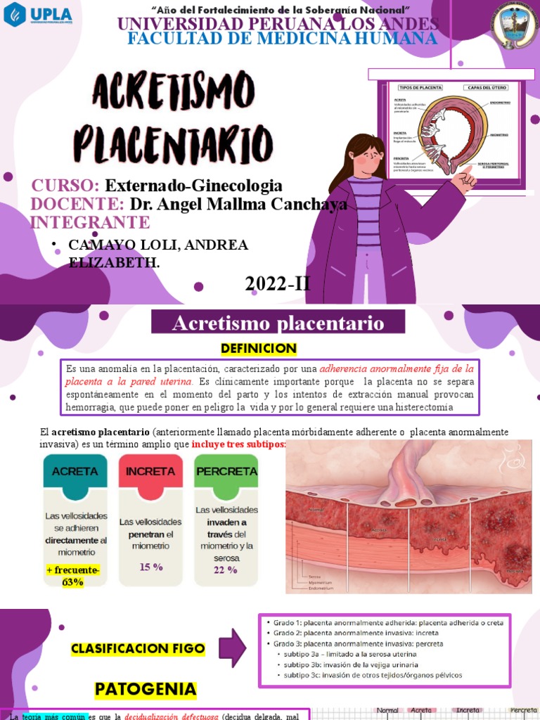 Acretismo Placentario Andrea | PDF | Especialidades Medicas | Medicina ...