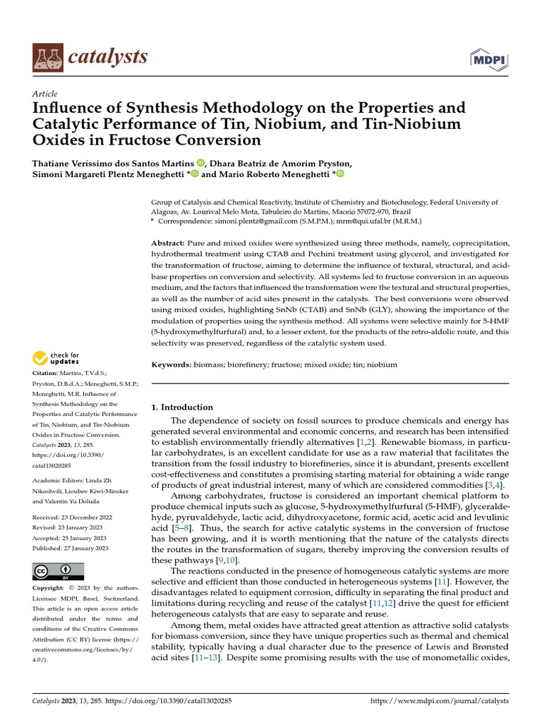 Catalysts 13 00285 v3 | PDF | Catalysis | Infrared Spectroscopy