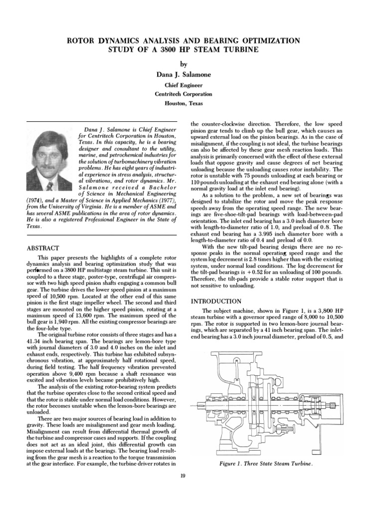Rotodynamic Analysis & Optimization Study of Bearing | PDF | Turbine | Gear