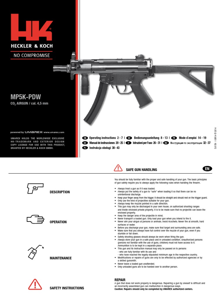 Mp5K-Pdw: CO AIRGUN / Cal. 4,5 MM | PDF | Gun | Overview Of Gun Laws By ...