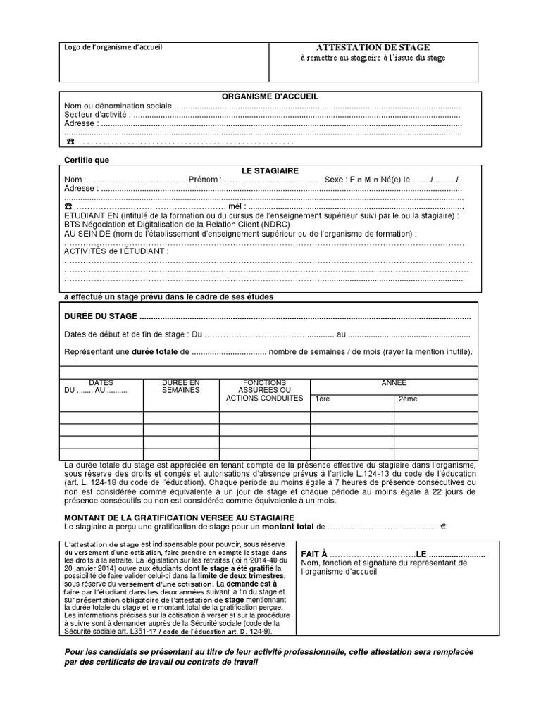 Attestation de Stage-1 | PDF