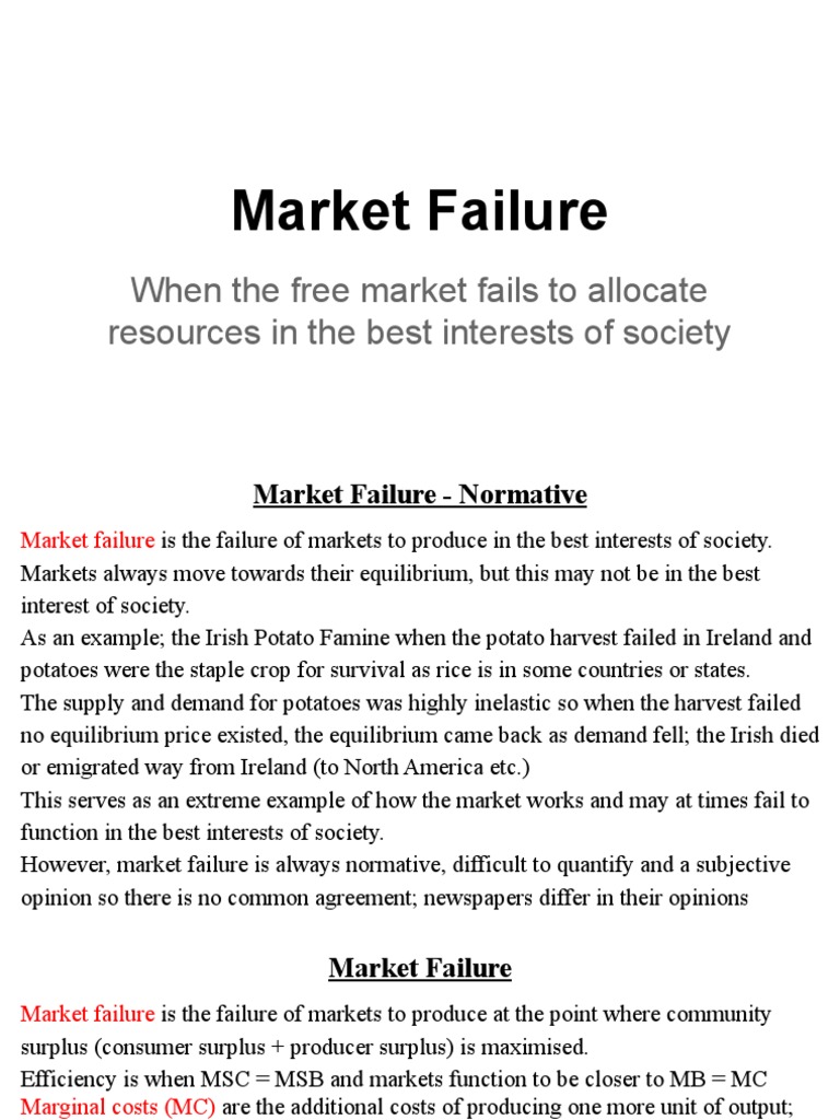Market Failure | PDF | Externality | Economic Surplus