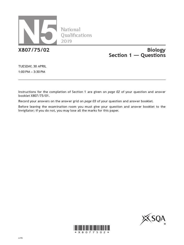 Nat 5 Biology SQ App 2019 | PDF | Cellular Respiration | Breathing