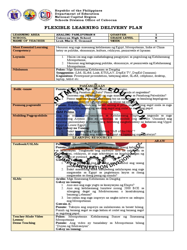 FLDP-AP8-Q1-WEEK 6-gEMANIL | PDF