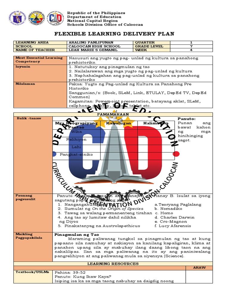 FLDP AP8 Q1 WEEK 4 Gemanil | PDF