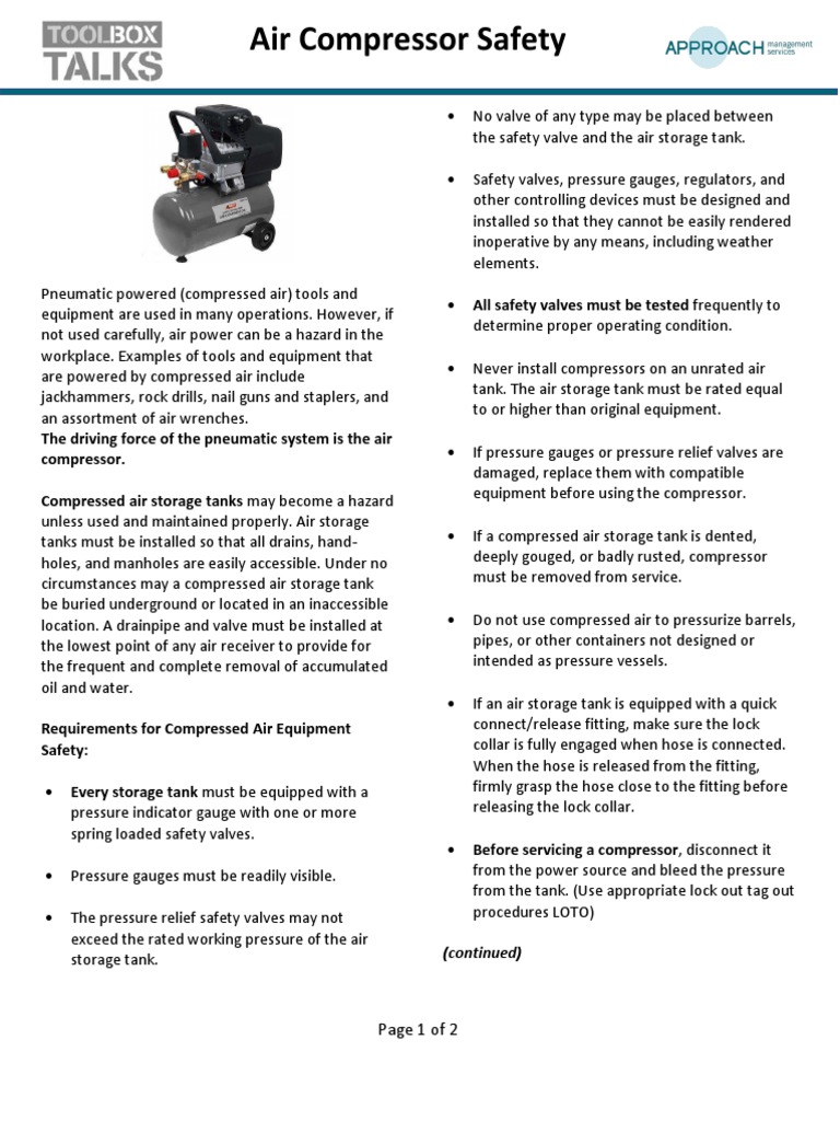 TBT Air Compressor Safety English | PDF | Valve | Mechanical Engineering