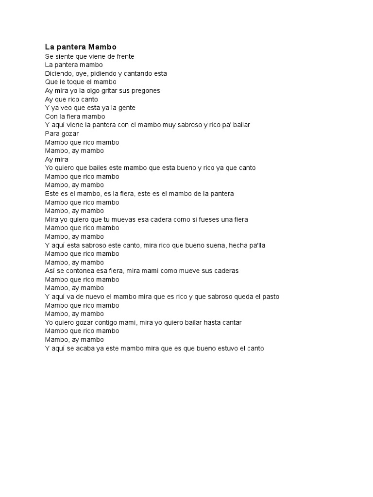 La Pantera Mambo | PDF