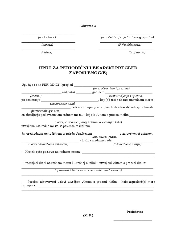 Uput Za Lekarski | PDF