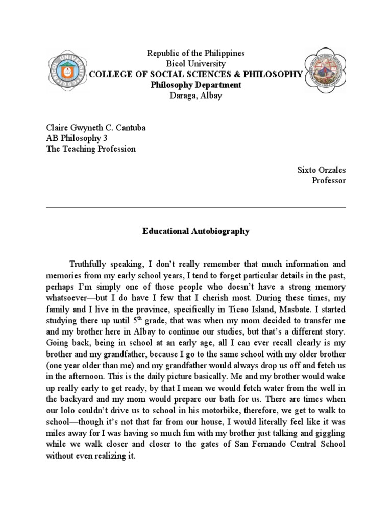 Educational Autobiography | PDF