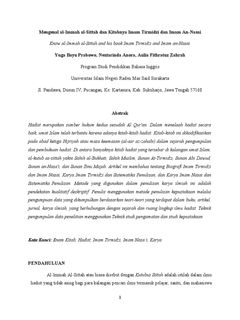 "Biografi Imam Tirmidzi & Nasa'i" | PDF