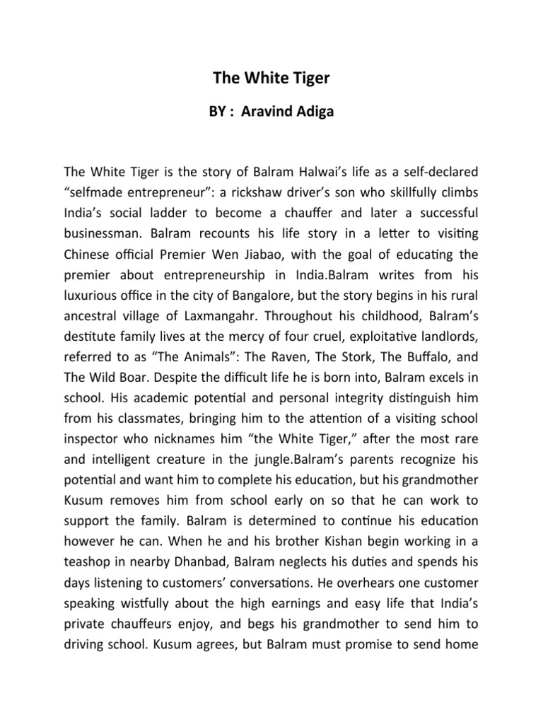 The White Tiger WPS Office | PDF | Little Women