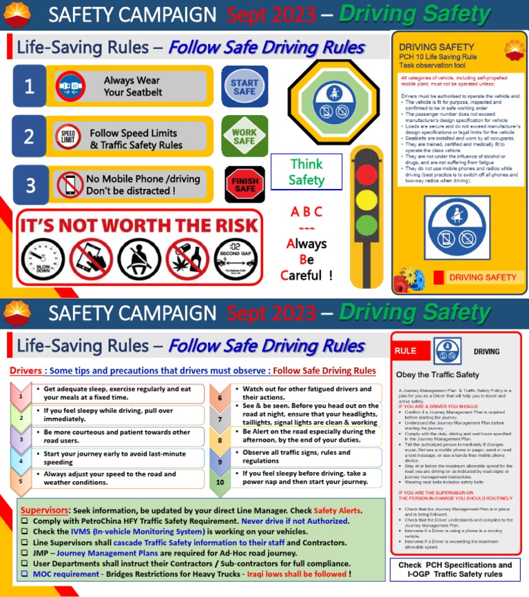 Driving Safety Rules Campaign 2023 | PDF | Traffic | Road Traffic Safety