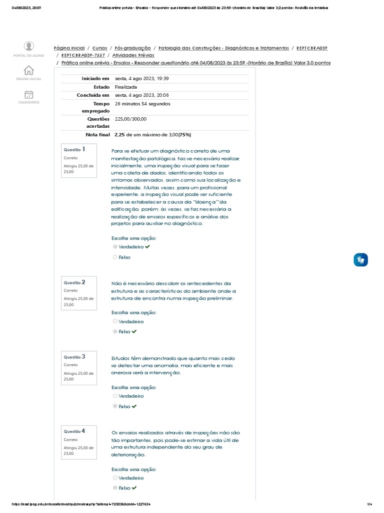 Prática Online: Ensaios e Diagnósticos | PDF | Patologia