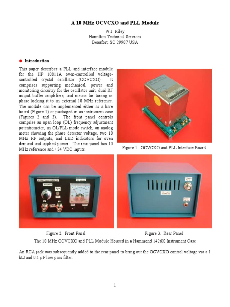 OCVCXO & PLL Module Overview | PDF | Amplifier | Detector (Radio)