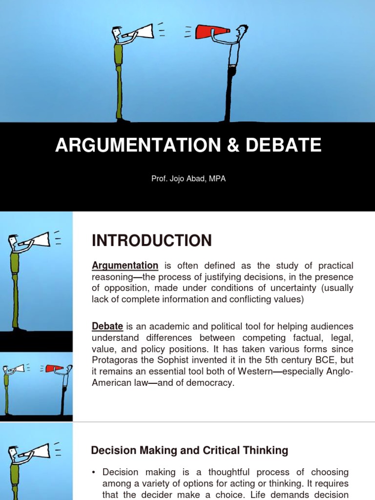 Argumentation & Debate Essentials | PDF | Critical Thinking | Thought