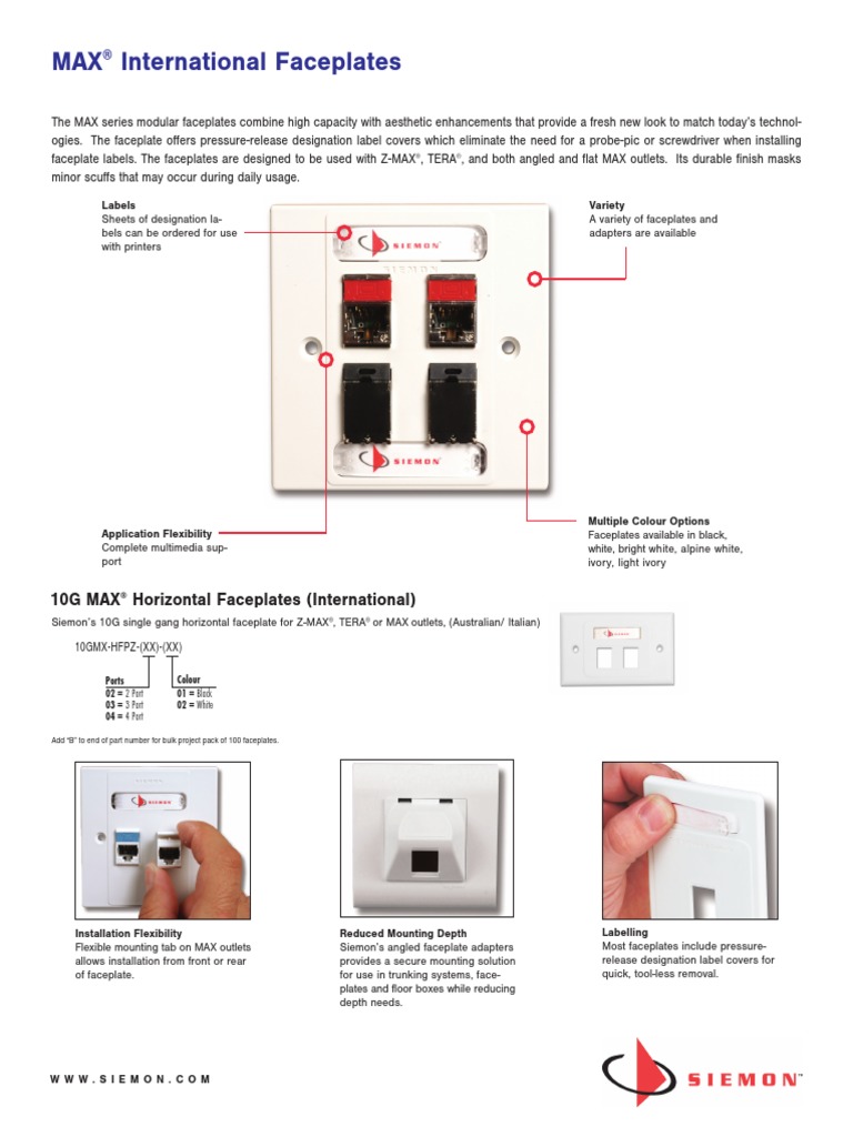 Faceplates MX-HFP-02-02B | PDF | Color | Graphic Design