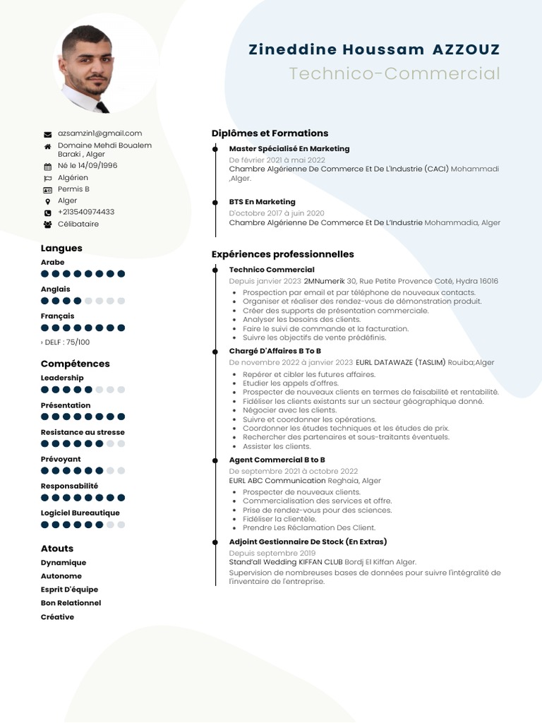 CV 2023-07-23 Zineddine Houssam Azzouz | PDF | Alger | Business