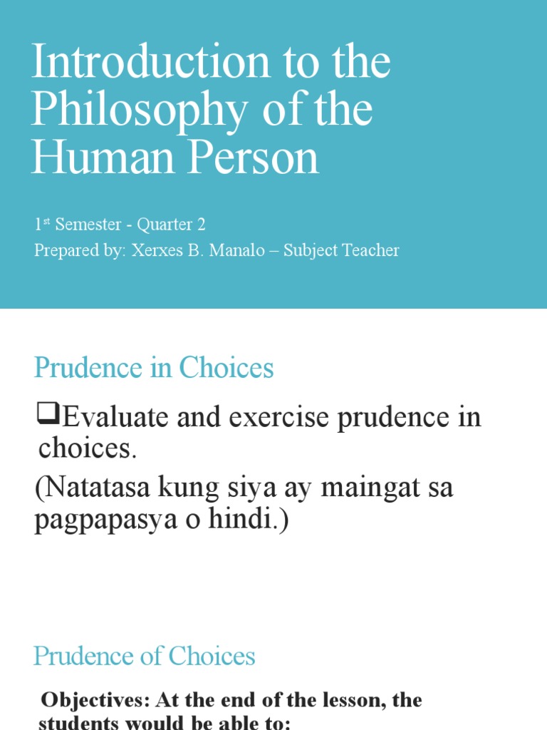 Choices of Prudence | PDF | Prudence | Theory