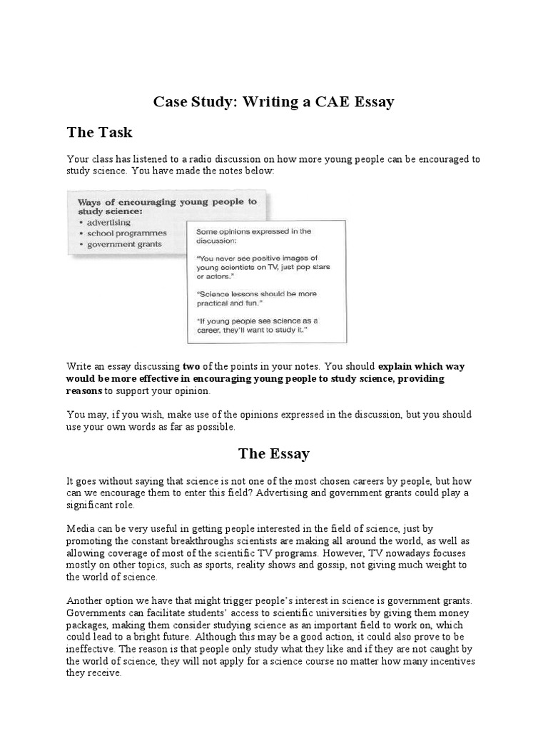 CAE Essay Case Study | PDF | Science | Reason
