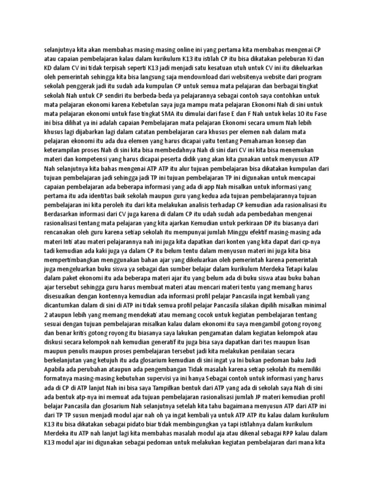 Contoh Kurikulum Merdeka CP - Modul Ajar, Dan TP | PDF