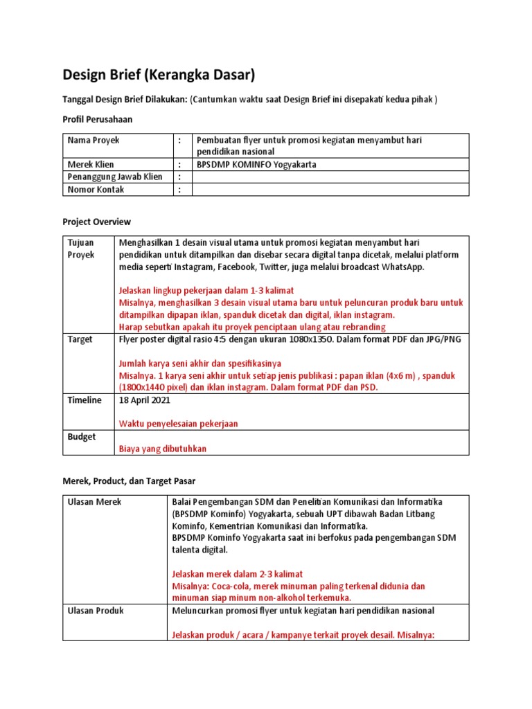 Form Design Brief | PDF