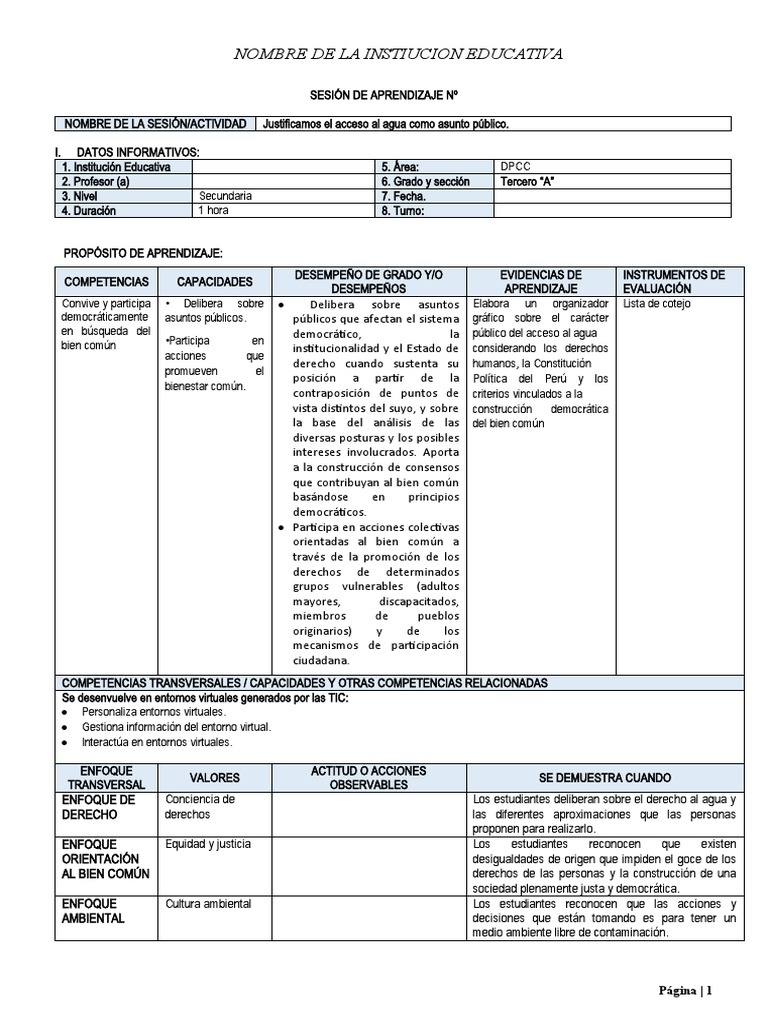 Sesión DPCC 3° Actv. 03 | PDF | Aprendizaje | Democracia