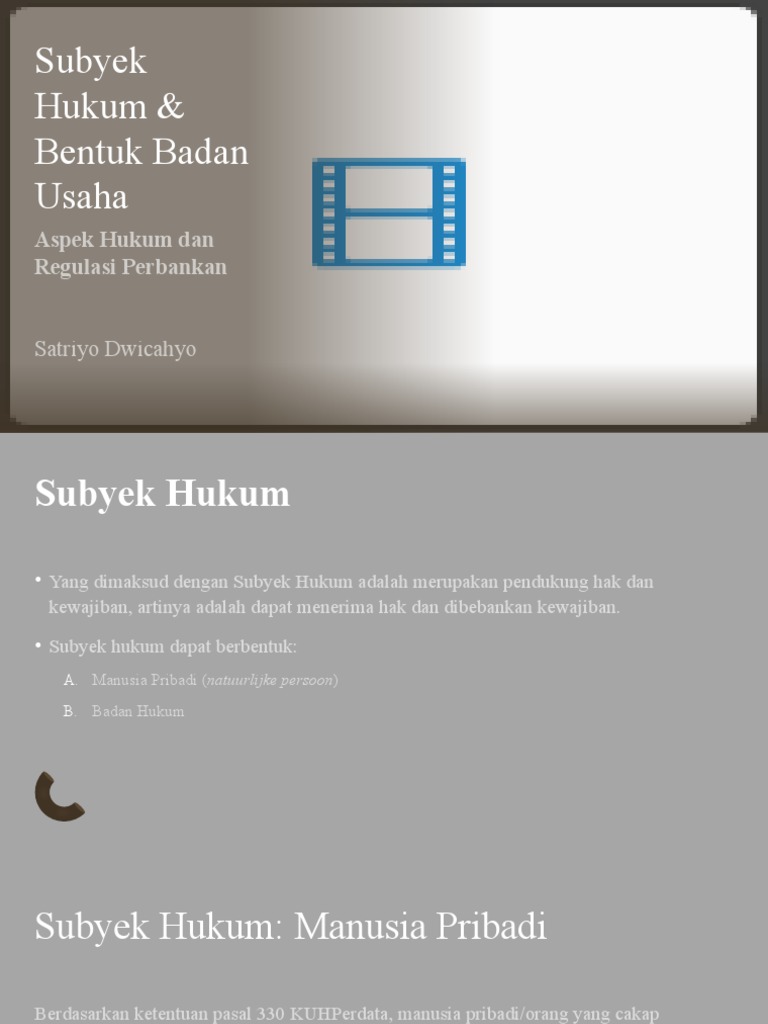 Subyek Hukum & Bentuk Usaha | PDF
