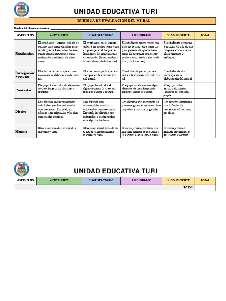 Rubrica para Evaluar Un Mural | PDF | Cognición | Ciencia cognitiva