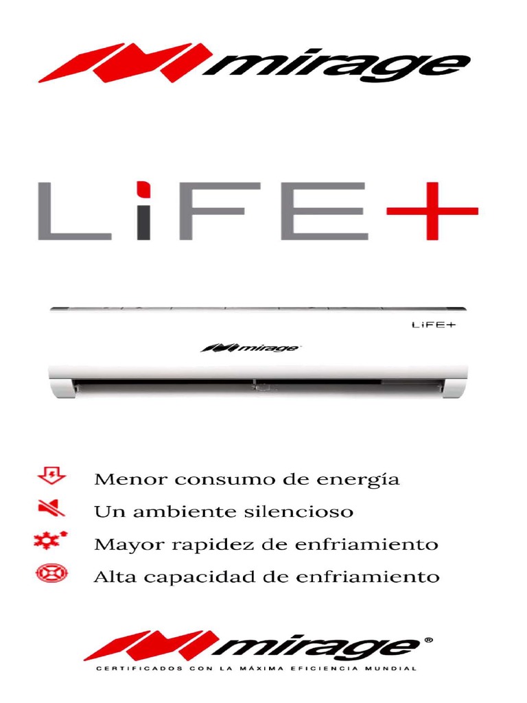 Ficha-Tecnica-Minisplit-Mirage | PDF | Ingeniería mecánica | Máquinas