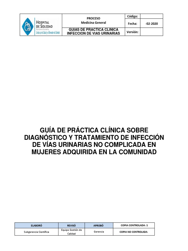 GPC Ivu | PDF | Infección del tracto urinario | Cuidado de la salud
