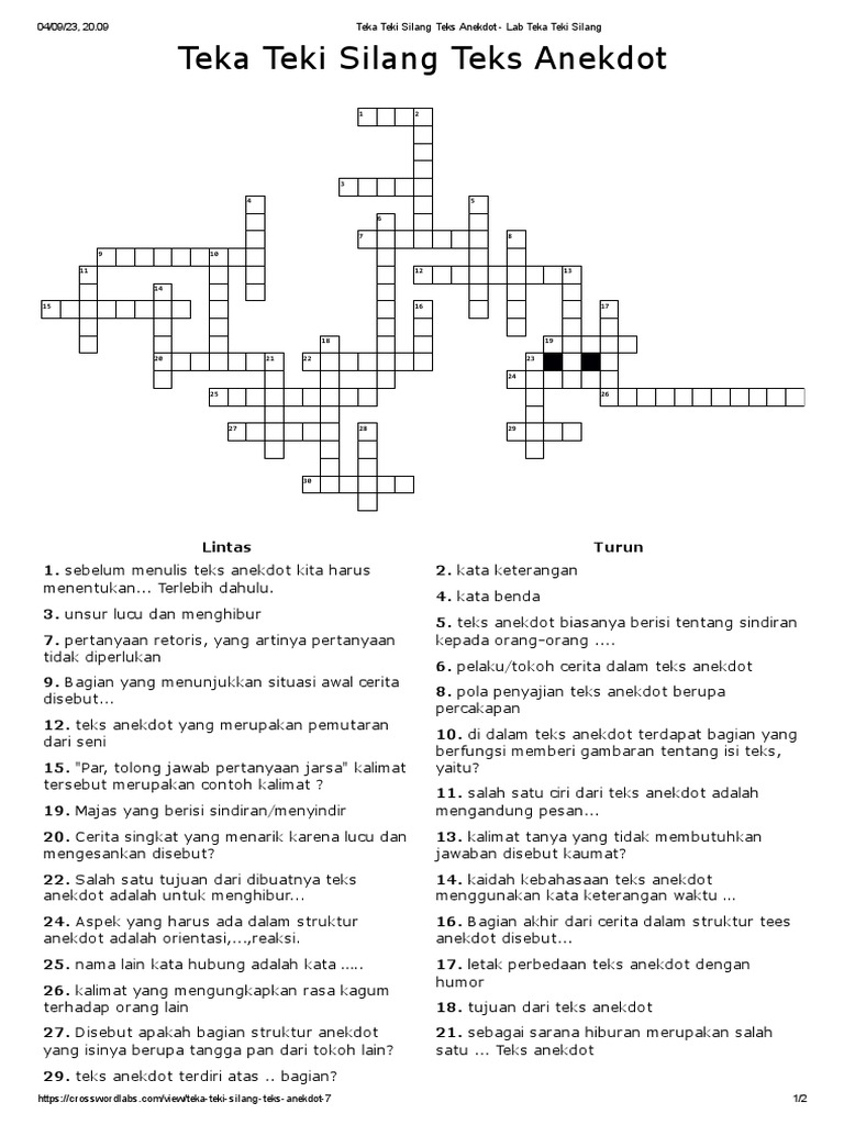 Teks Anekdot - Lab Teka Teki Silang | PDF