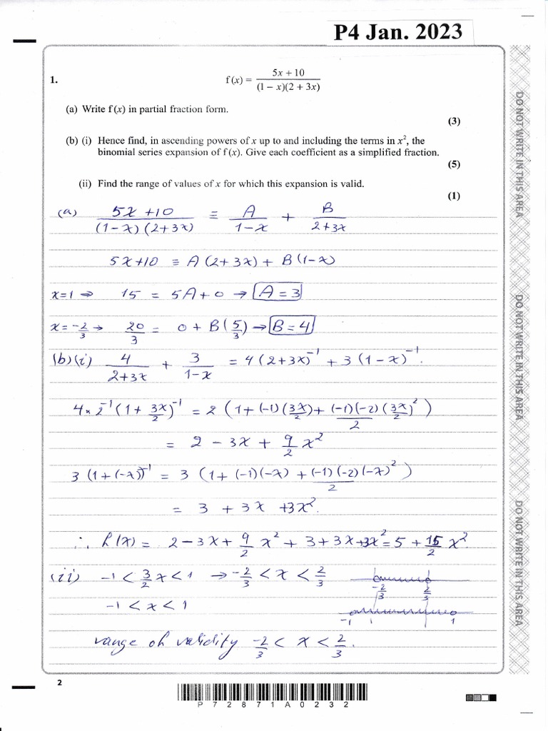 P4 Jan. 2023 Model Answers | PDF | Mathematical Objects | Mathematical ...