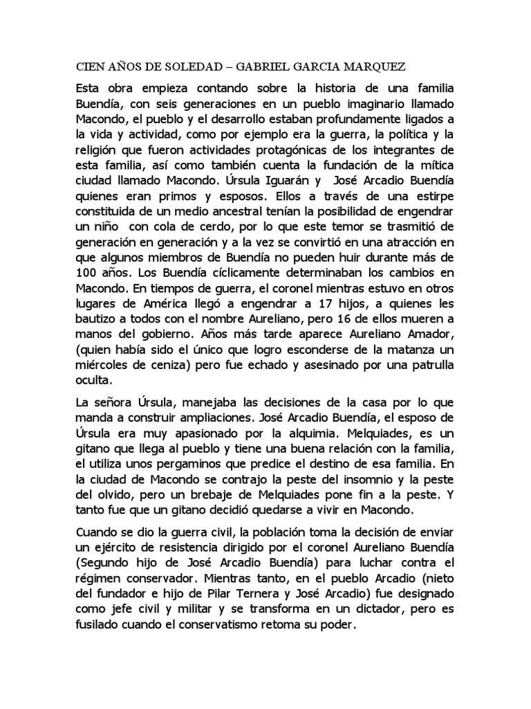 Cien Años de Soledad | PDF