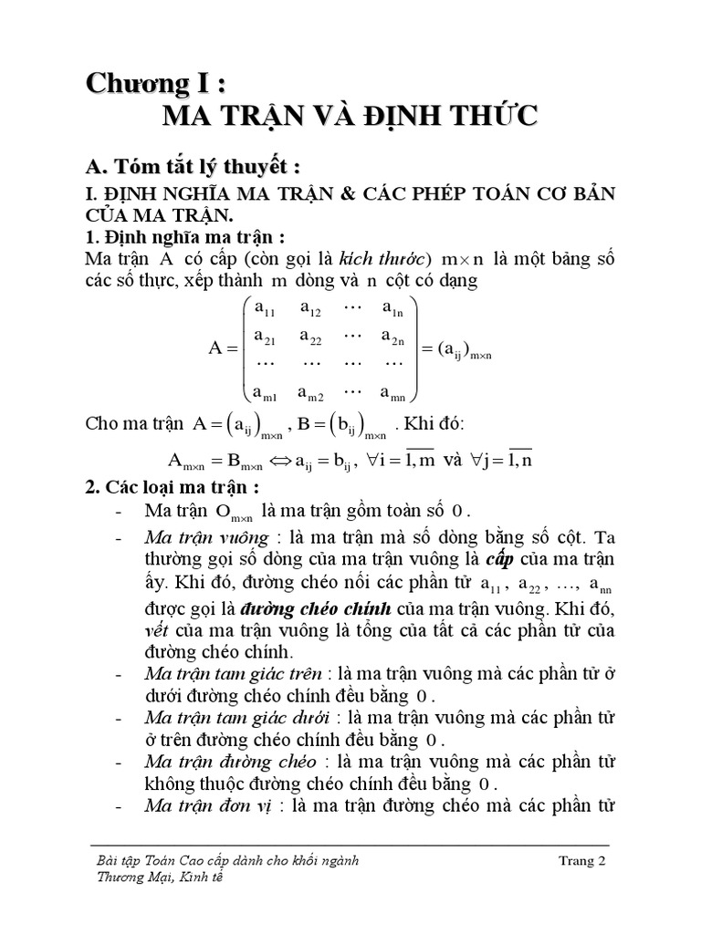 Ma Tran Va Dinh Thuc | PDF