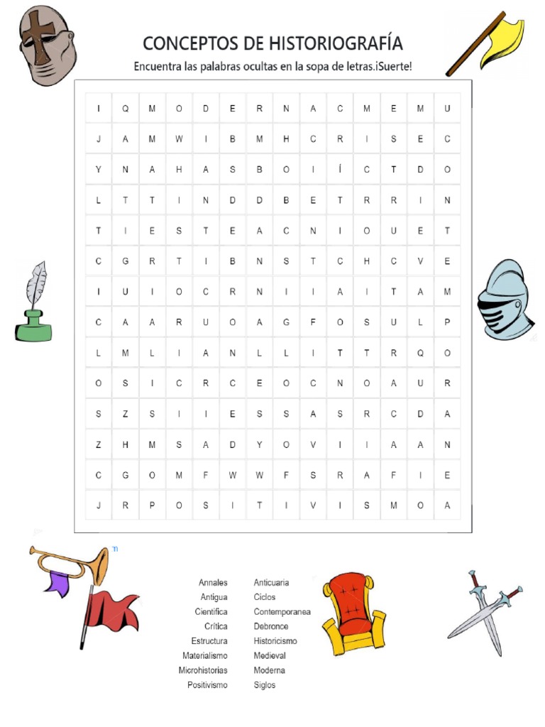 Sopa de Letras de Historiografia | PDF