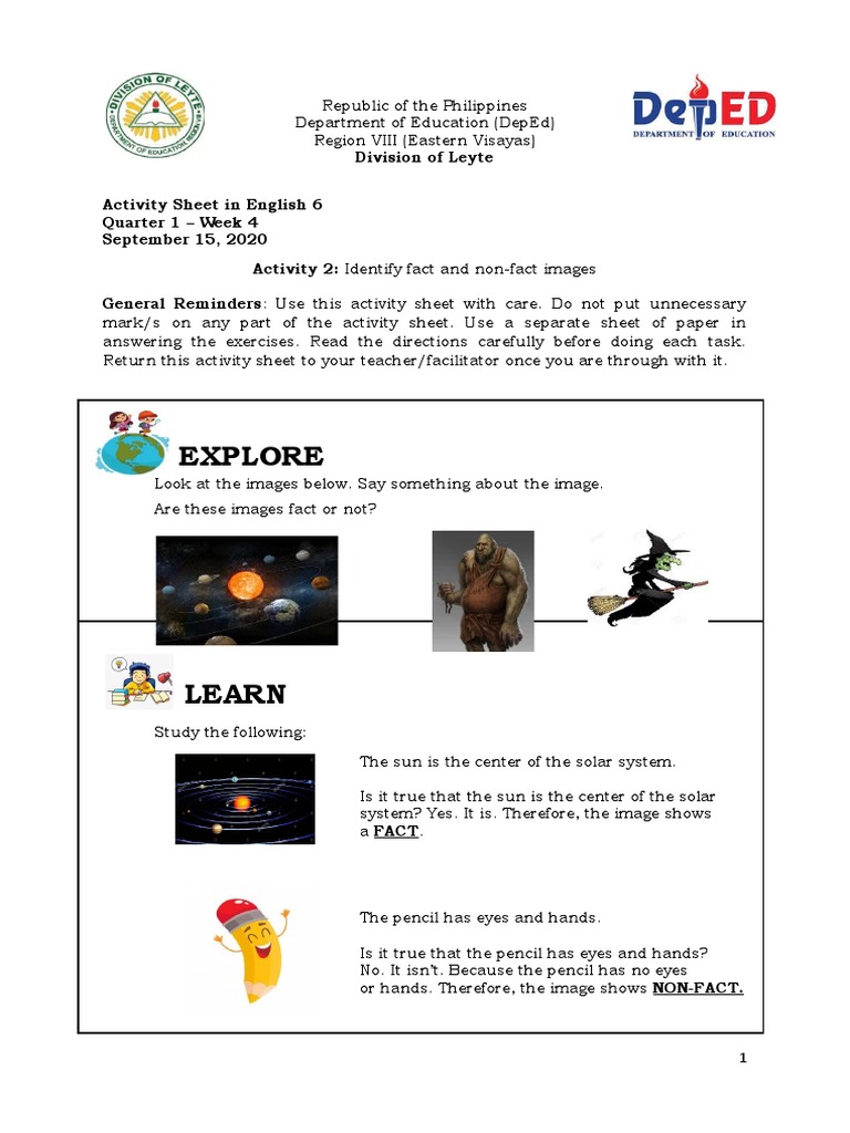English 6: Fact vs. Non-Fact Images | PDF | Tiger