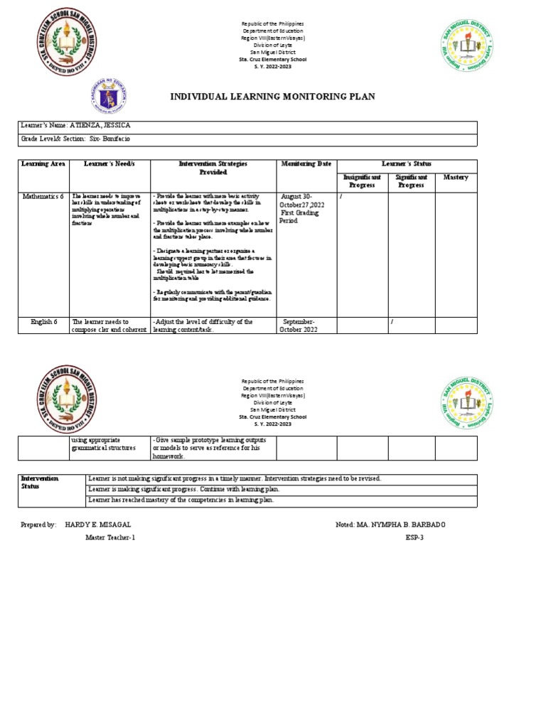 ILMP Sample | PDF | Learning | Multiplication