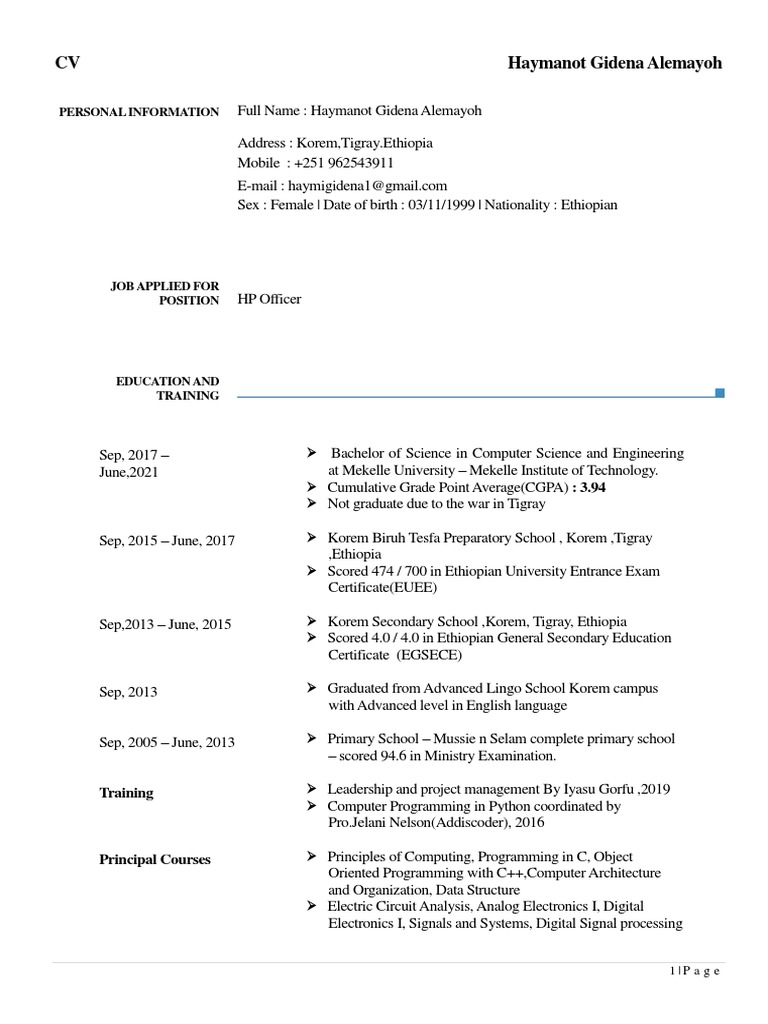 Final CV | PDF | System | Communication