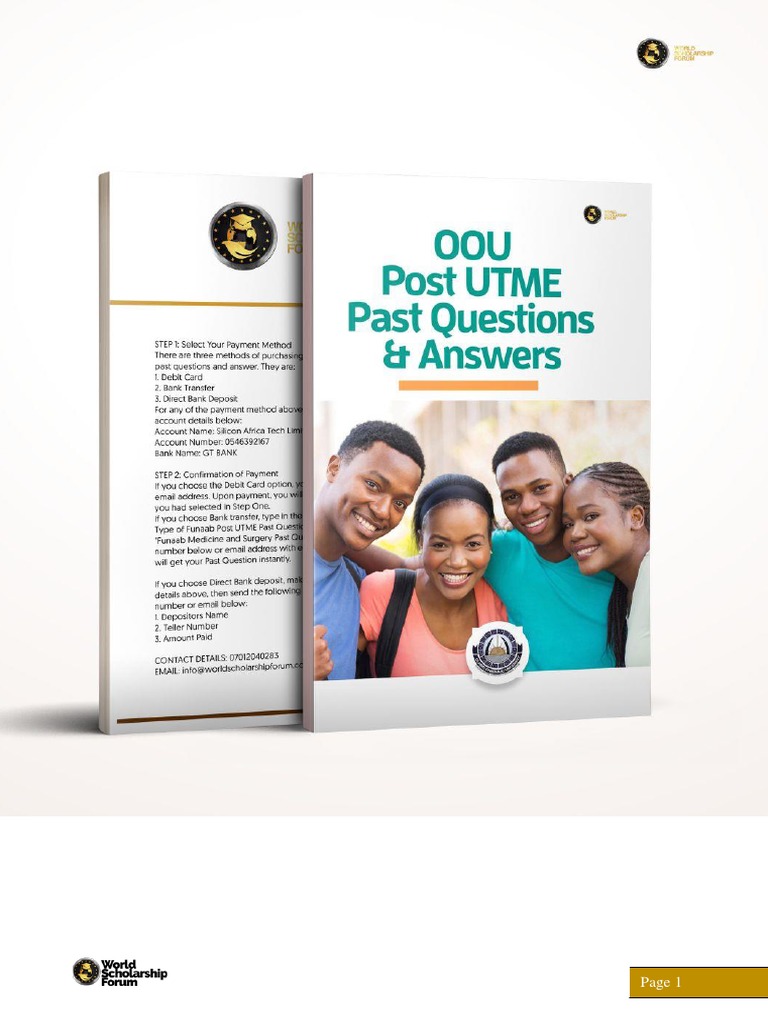 OOU Post UTME Past Questions 2017/2018 | PDF | Nigeria | Demand