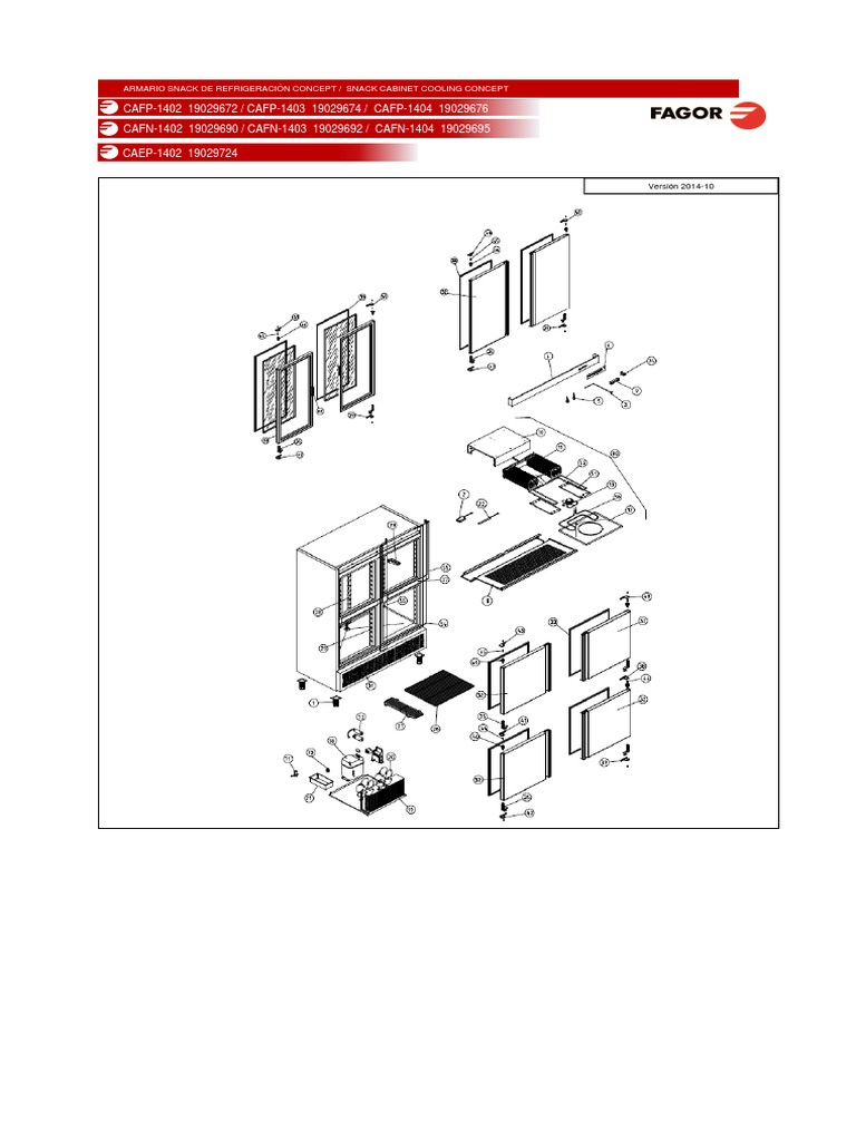 Armario Snack Concept 1400 Despiece | PDF | Refrigerator | Building