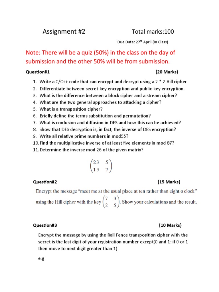 Assignment 2 | PDF | Cryptography | Cipher