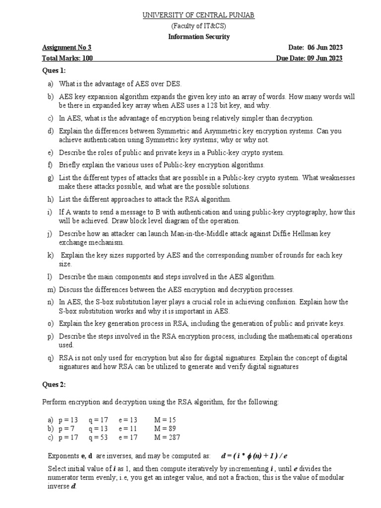 Assignment 03 | PDF | Key (Cryptography) | Public Key Cryptography