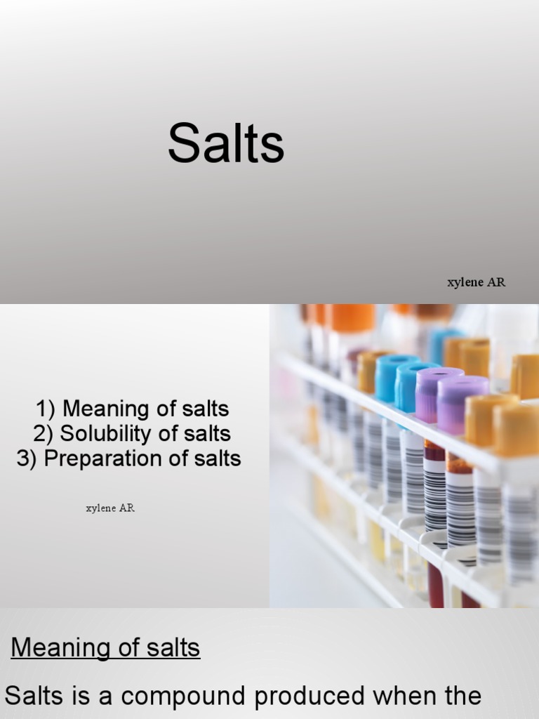 Chemistry F4 Salts | PDF | Salt (Chemistry) | Ammonium