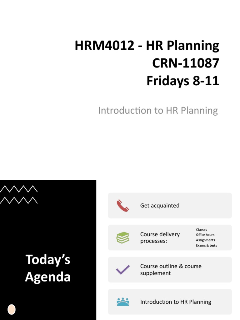 HRM4012 Class 1-Human Resource Planning | PDF | Strategic Management | Human Resource Management
